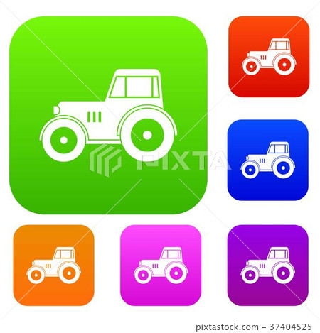 Tractor set color collection - Stock Illustration [37404525] - PIXTA