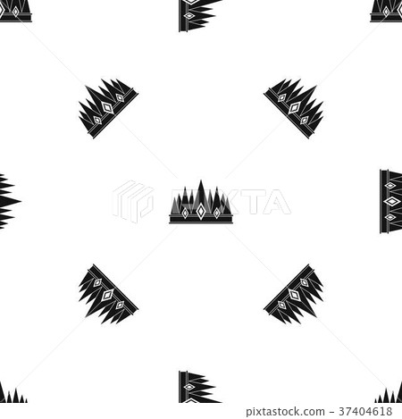 Crown pattern seamless black - Stock Illustration [37404618] - PIXTA