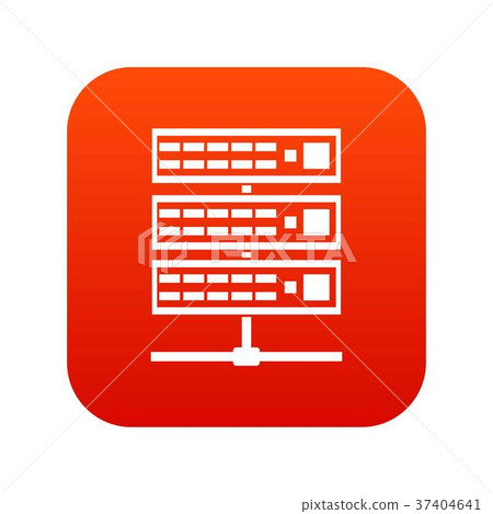 Servers icon digital red - Stock Illustration [37404641] - PIXTA