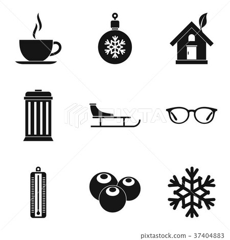 Cozy house icons set, simple style - Stock Illustration [37404883] - PIXTA