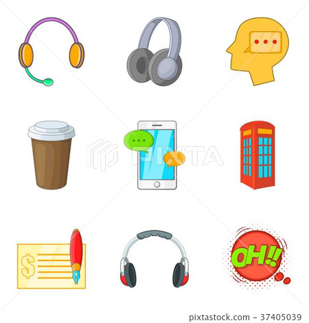 Distraction from work icons set, cartoon style - Stock Illustration ...
