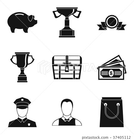 Compensation icons set, simple style - Stock Illustration [37405112 ...