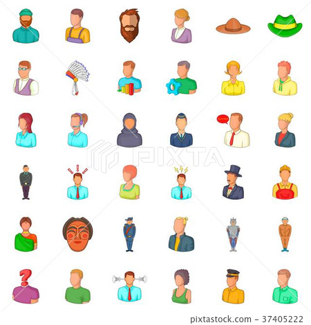 Avatar icons set, cartoon style - Stock Illustration [37405222] - PIXTA