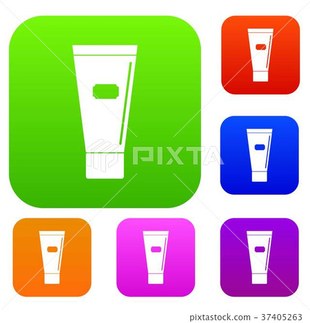 Cosmetic tube of cream or gel set color collection - Stock Illustration ...