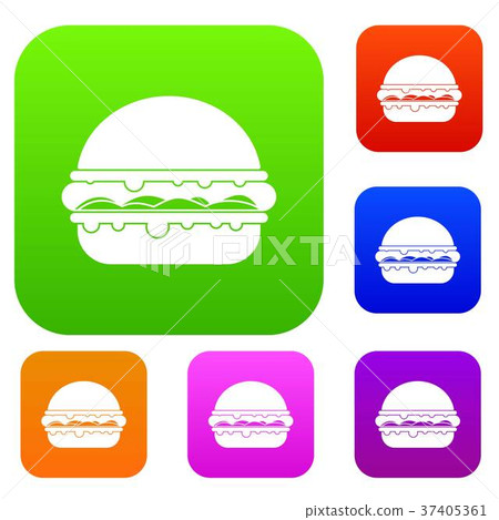 Burger set color collection - Stock Illustration [37405361] - PIXTA