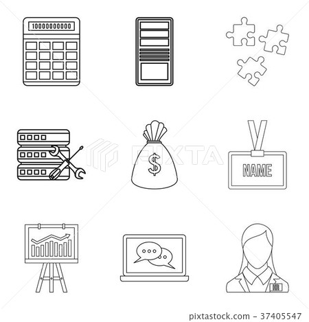 High price icons set, outline style - Stock Illustration [37405547] - PIXTA