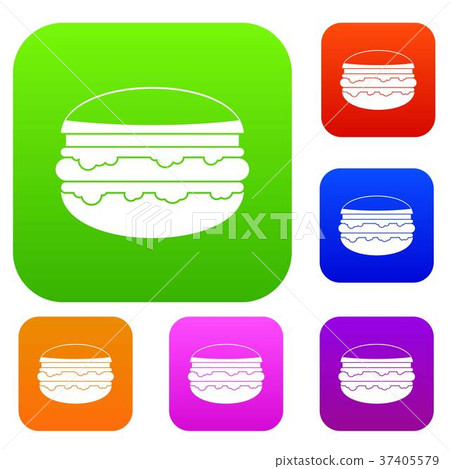 Burger set color collection - Stock Illustration [37405579] - PIXTA