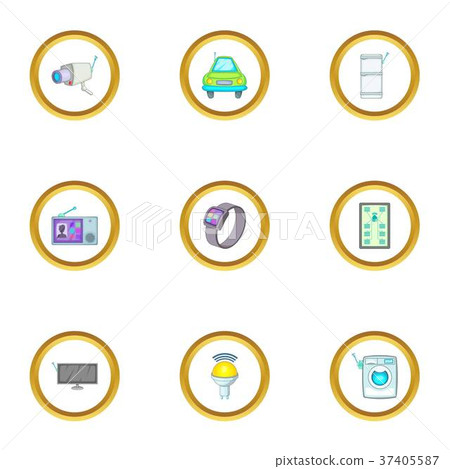 Smart device icons set, cartoon style - Stock Illustration [37405587 ...