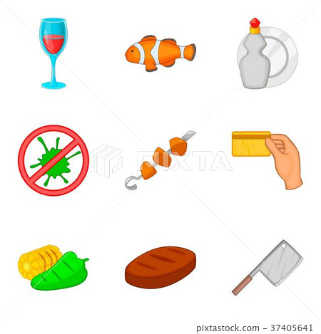 Setout icons set, cartoon style - Stock Illustration [37405641] - PIXTA