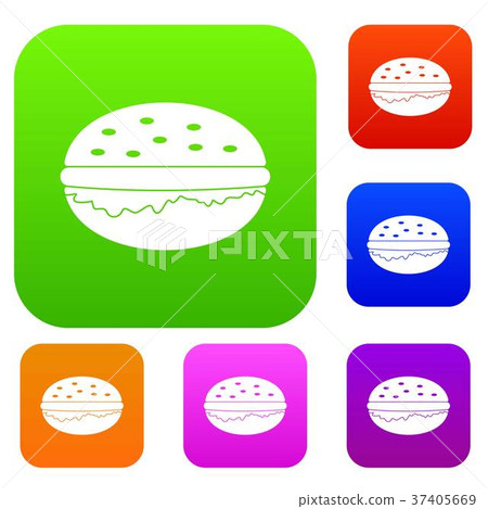 Burger set color collection - Stock Illustration [37405669] - PIXTA