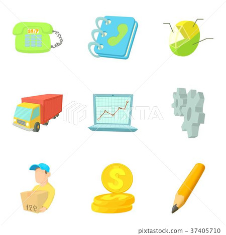 Accountancy icons set, cartoon style - Stock Illustration [37405710 ...