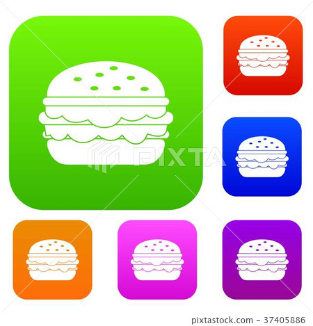 Burger set color collection - Stock Illustration [37405886] - PIXTA