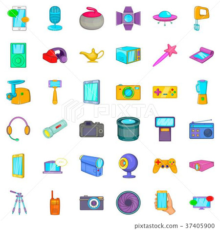 Virtual reality icons set, cartoon style - Stock Illustration [37405900 ...