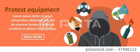 Protest equipment banner horizontal concept - Stock Illustration ...