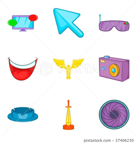 Video blog icons set, cartoon style - Stock Illustration [37406230] - PIXTA
