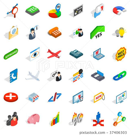 Transaction icons set, isometric style - Stock Illustration [37406303 ...