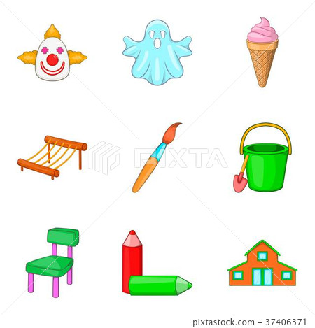 Development of children creativity icons set,... - Stock Illustration ...