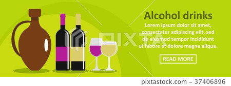 Alcohol drinks banner horizontal concept - Stock Illustration [37406896 ...