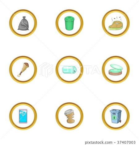 Garbage icons set, cartoon style - Stock Illustration [37407003] - PIXTA