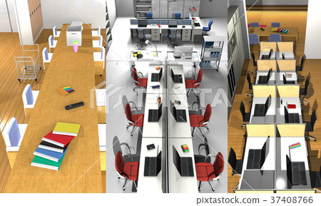 Office (split layout) - Stock Illustration [37408766] - PIXTA