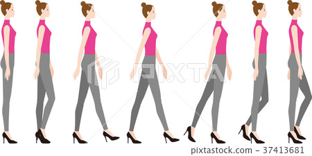 Woman Walk Cycle Reference