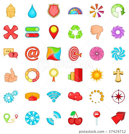 Marker icons set, cartoon style - Stock Illustration [37429712] - PIXTA