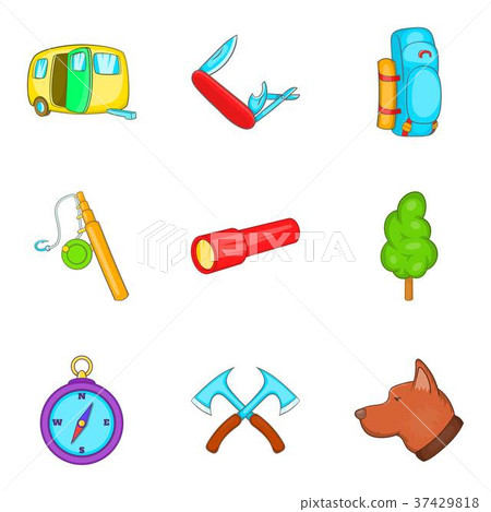 Stroll icons set, cartoon style - Stock Illustration [37429818] - PIXTA