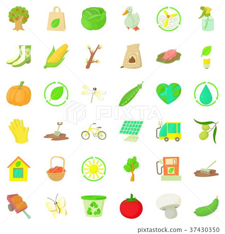 Material icons set, cartoon style - Stock Illustration [37430350] - PIXTA
