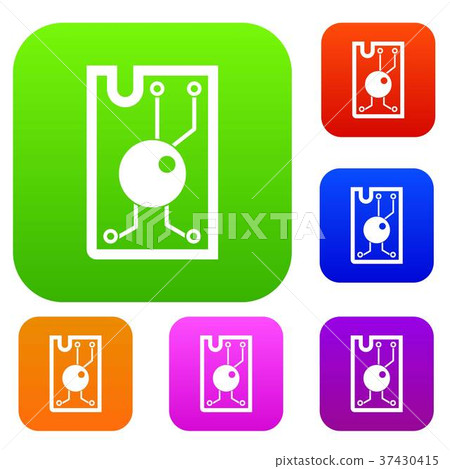 Processor chip set color collection - Stock Illustration [37430415] - PIXTA
