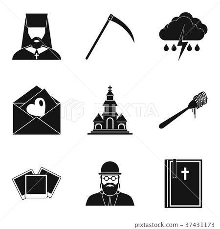 Omen icons set, simple style - Stock Illustration [37431173] - PIXTA