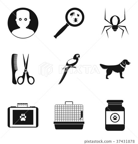 Sick animal icons set, simple style - Stock Illustration [37431878] - PIXTA