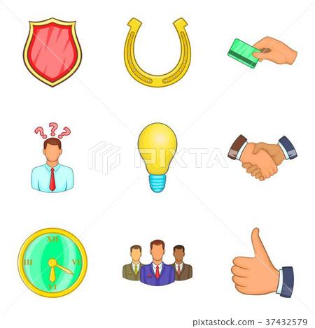 Successful deal icons set, cartoon style - Stock Illustration [37432579 ...