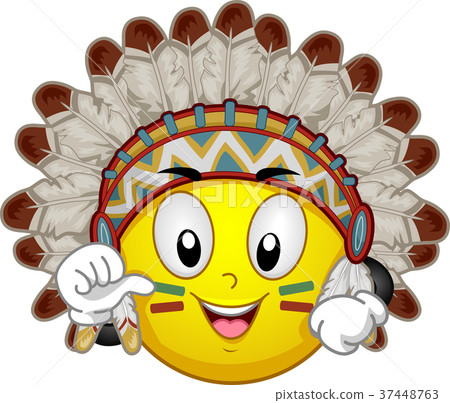 Mascot Smiley Indian Chief Illustration - Stock Illustration [37448763 ...