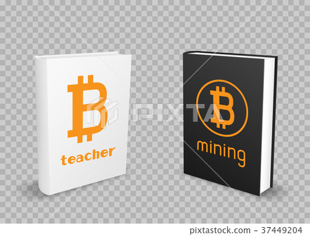 bitcoin black and white standing books - Stock Illustration [37449204 ...