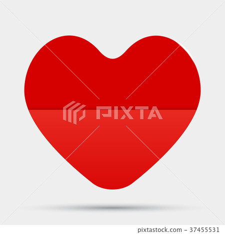 One Red Heart Valentines Day, Love. Card. - Stock Illustration ...
