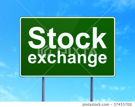 Business concept: Stock Exchange on road sign - Stock Illustration ...