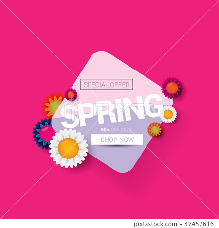 vector spring sale design template banner or tag - Stock Illustration ...