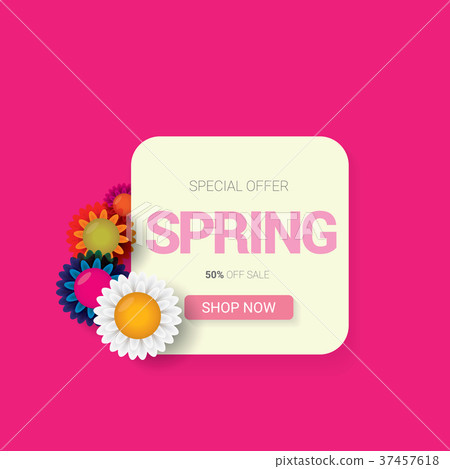 vector spring sale design template banner or tag - Stock Illustration ...