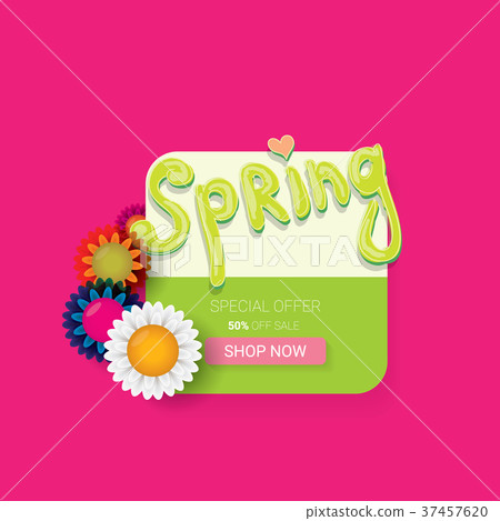 vector spring sale design template banner or tag - Stock Illustration ...