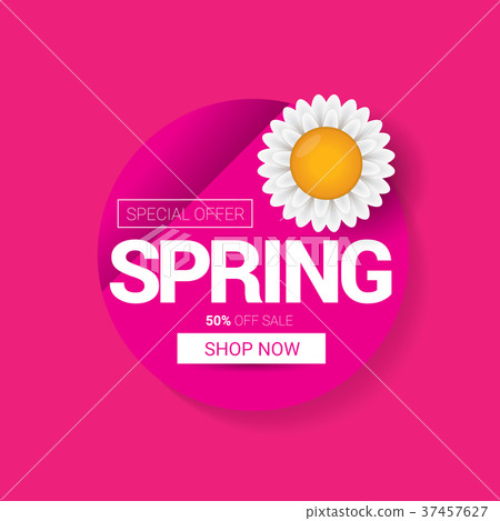vector spring sale design template banner or tag - Stock Illustration ...