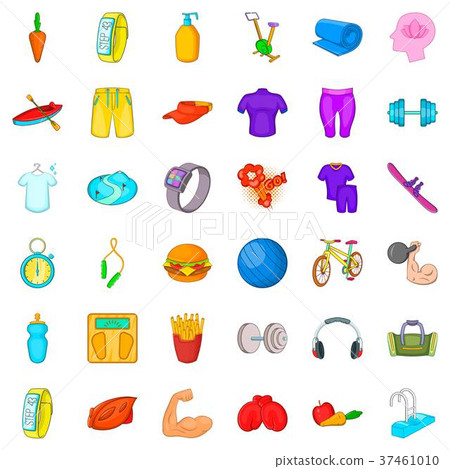 Wellness icons set, cartoon style - Stock Illustration [37461010] - PIXTA