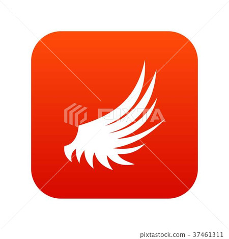 Wing icon digital red - Stock Illustration [37461311] - PIXTA