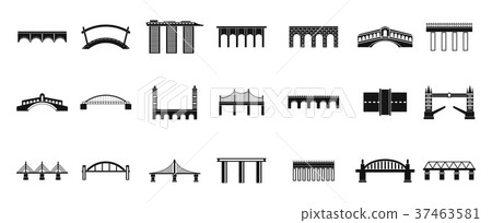 Bridge icon set, simple style - Stock Illustration [37463581] - PIXTA
