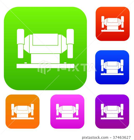 Metalworking machine set color collection - Stock Illustration ...
