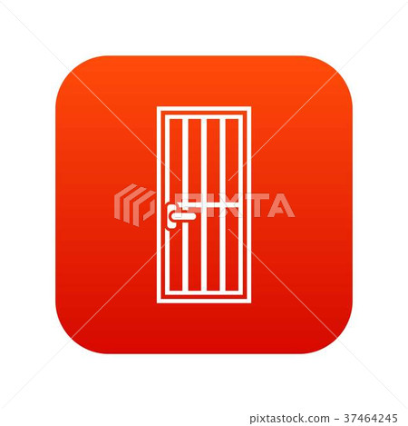 Steel door icon digital red - Stock Illustration [37464245] - PIXTA