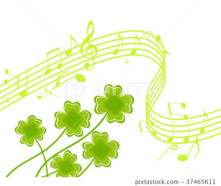 Clover music score musical score treble clef - Stock Illustration ...