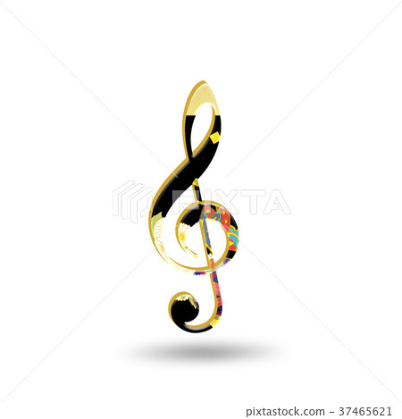 Music score music notation treble clef Japanese... - Stock Illustration ...
