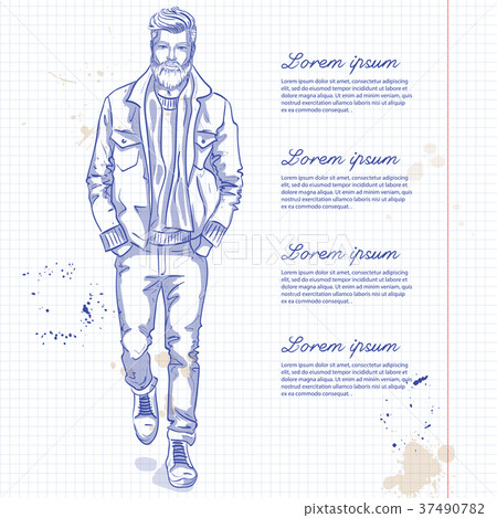 Vector man model - Stock Illustration [37490782] - PIXTA