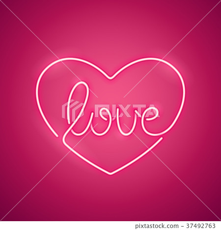 Love Neon Sign Pink - Stock Illustration [37492763] - PIXTA