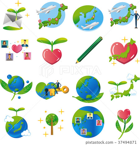 Earth and map set [Shujin] - Stock Illustration [37494871] - PIXTA